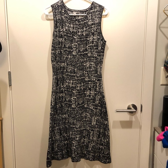 Halogen | Dresses | Black White Knit Midi Halogen Dress Like New | Poshmark